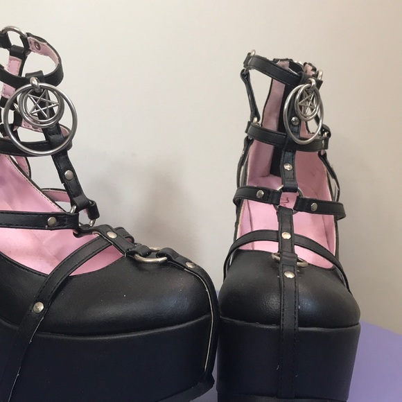 Dolls Kill | Shoes | Dolls Kill X Demonia Black Platforms Size 8bnwob ...